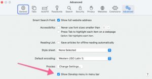 Show Safari Web Developer Tools and how to dock them in Safari