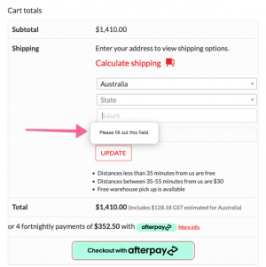 Make City & Postcode fields required WooCommerce Shipping Calculator